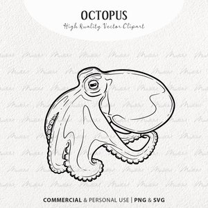 Octopus SVG Clipart. Kraken Vector Line Art. Octopus Vector Tentacles ...