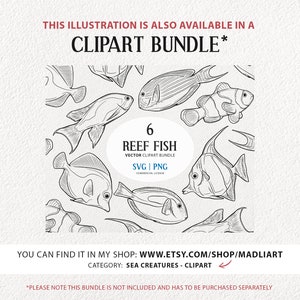 Yellow Tang Vector Clipart. Coral Reef Fish SVG Drawing. Ocean - Etsy