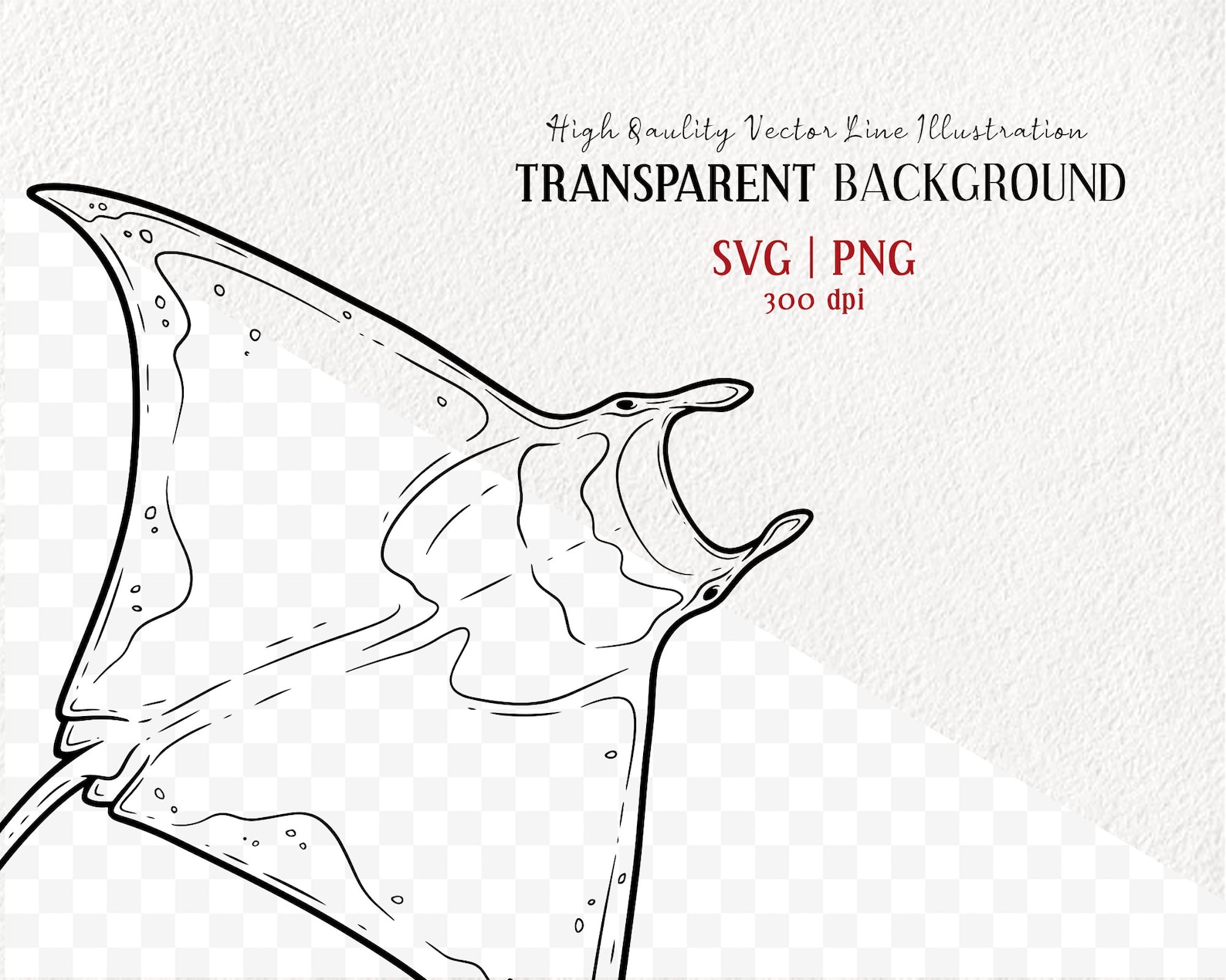 Manta Ray SVG Clipart. Ray Fish Svg Illustration. Stingray Vector Art ...