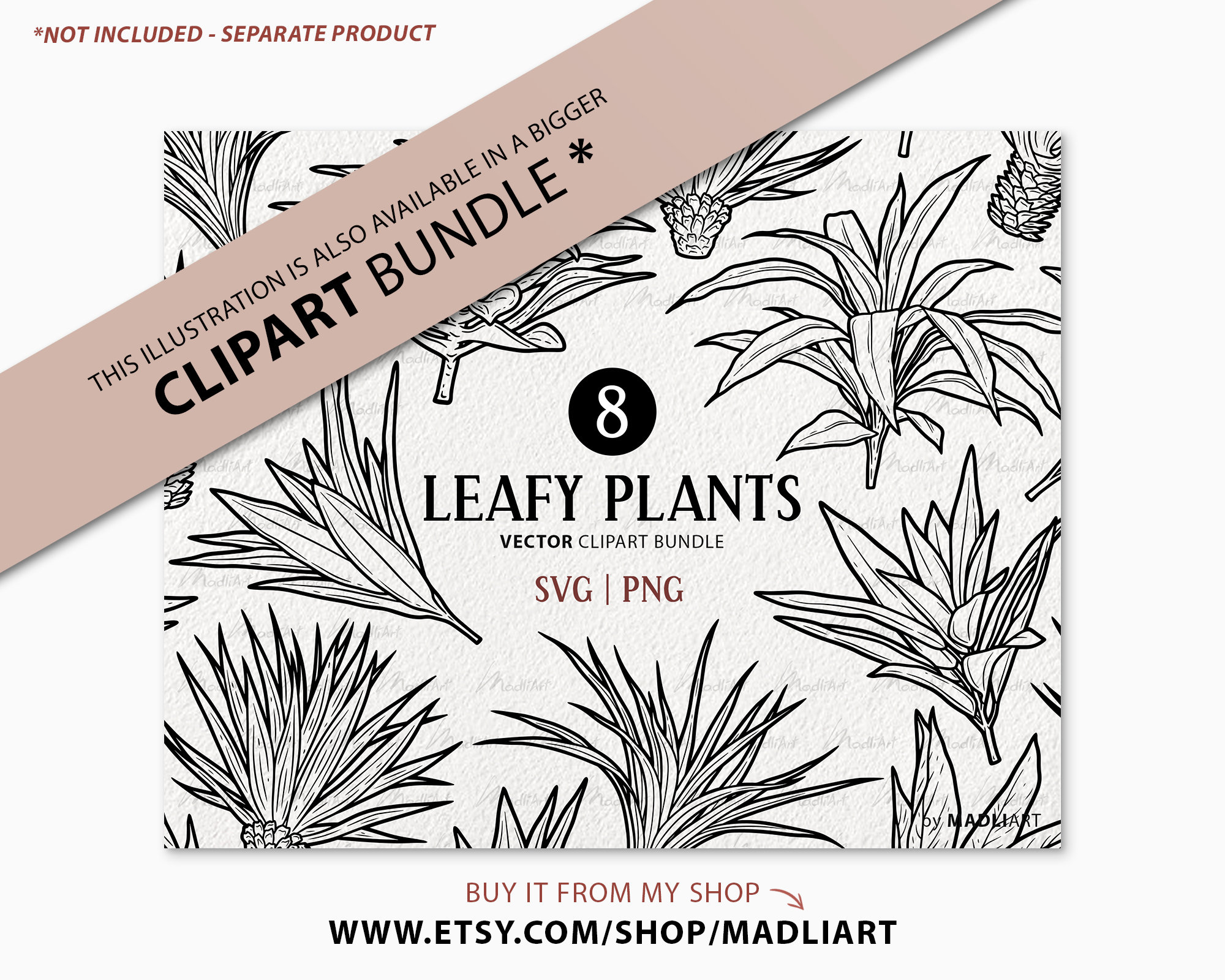 Leafy Plant SVG Clipart. Vector House Plant Line Drawing. Potted Plant ...