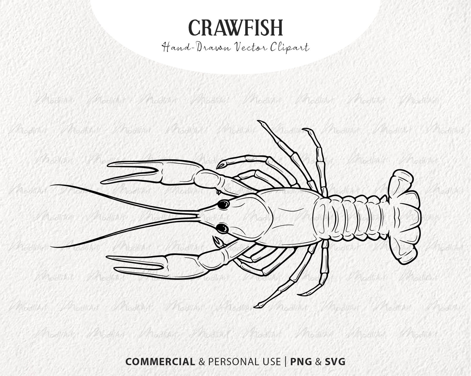 Crawfish SVG Clipart. Crab Svg Line Drawing. Crawfish Vector Drawing ...