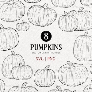 Spooky Pumpkin SVG Clipart. 8 Halloween Pumpkin Illustrations. Jack O ...