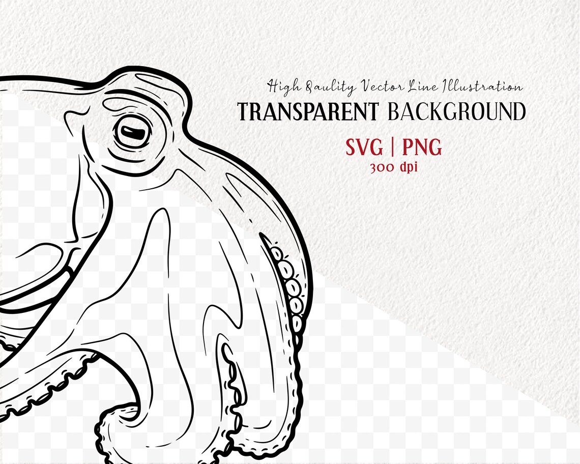 Octopus SVG Clipart. Kraken Vector Line Art. Octopus Tentacles. Octopus ...