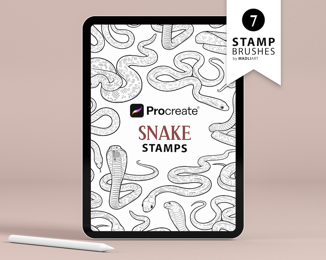 Snake Procreate Stamps. 7 Snake Procreate Brushes. Snake Tattoo Design ...