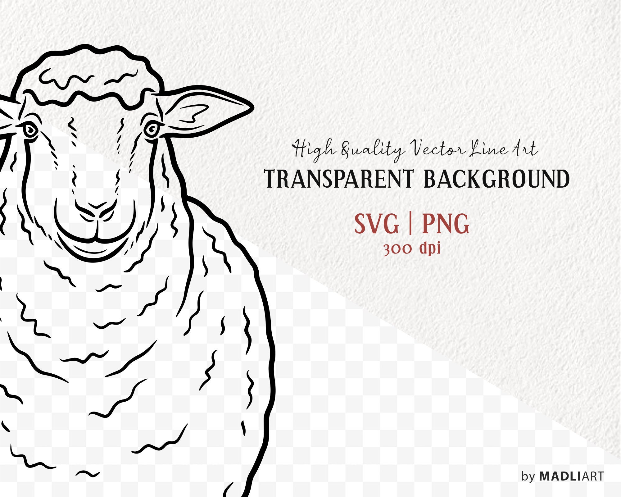 Sheep SVG Clipart. Sheep Clipart Line Drawing. Sheep Vector Outline ...