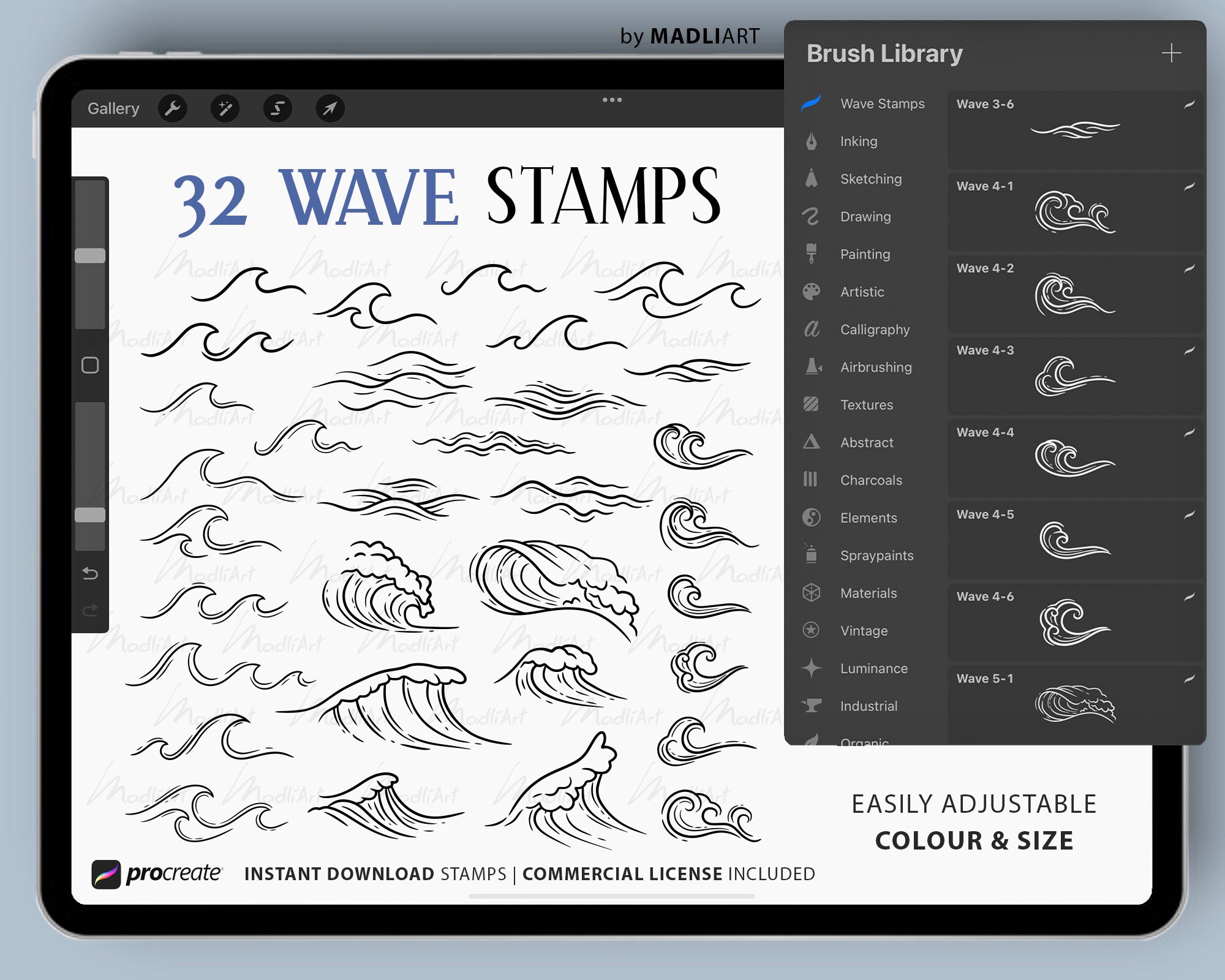 32 Procreate Wave Stamps. Ocean Wave Tattoo Design. Sea Water - Etsy