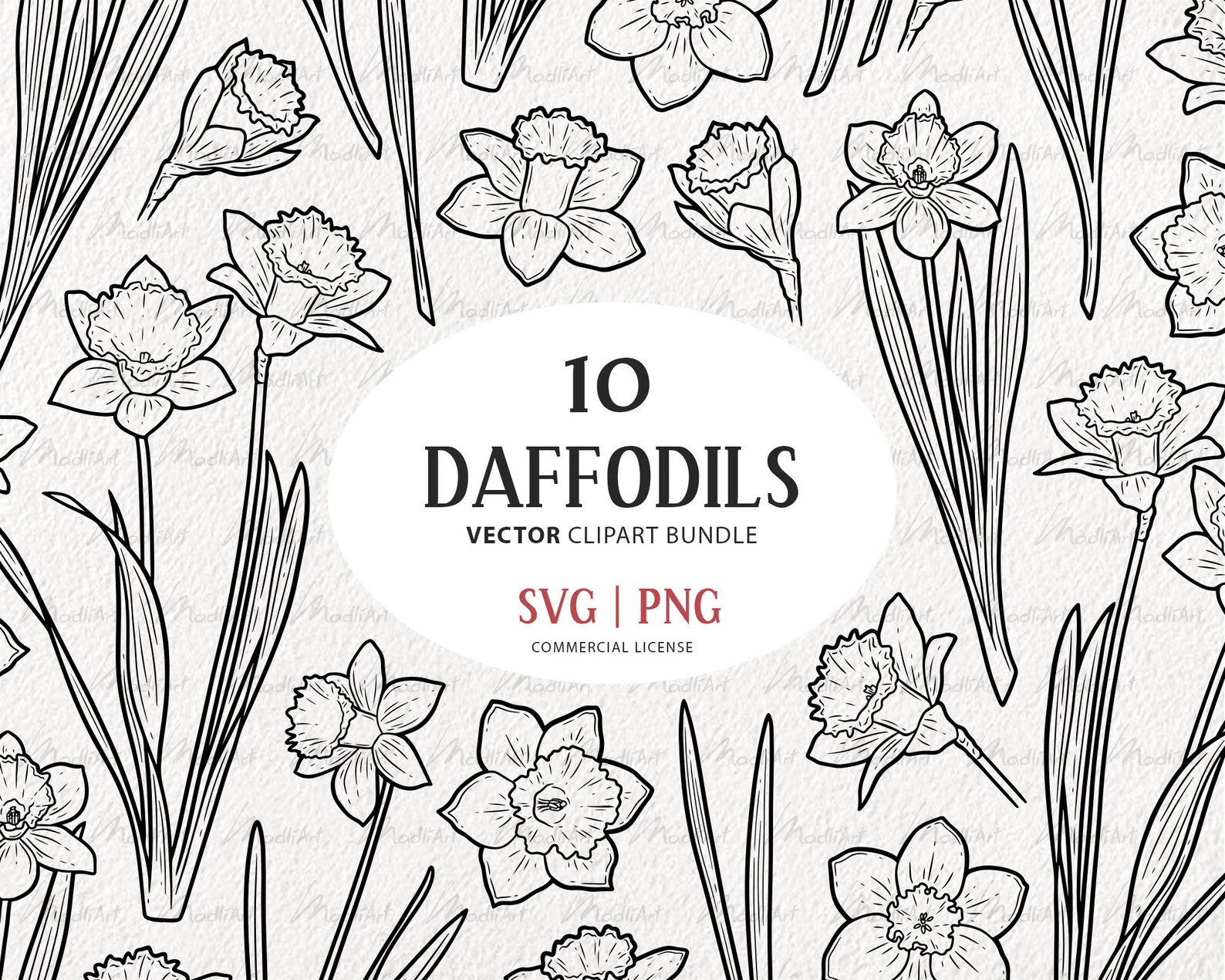 10 Daffodils SVG Clipart Bundle. Spring Daffodil Blossoms. - Etsy
