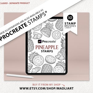 Pineapple SVG Clipart Bundle. 10 Vector Pineapples. Hawaii Fruit Slices ...