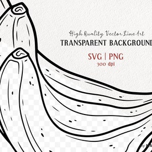 Banana Bunch SVG Clipart. Banana Vector Line Art. Banana Fruit Outline ...