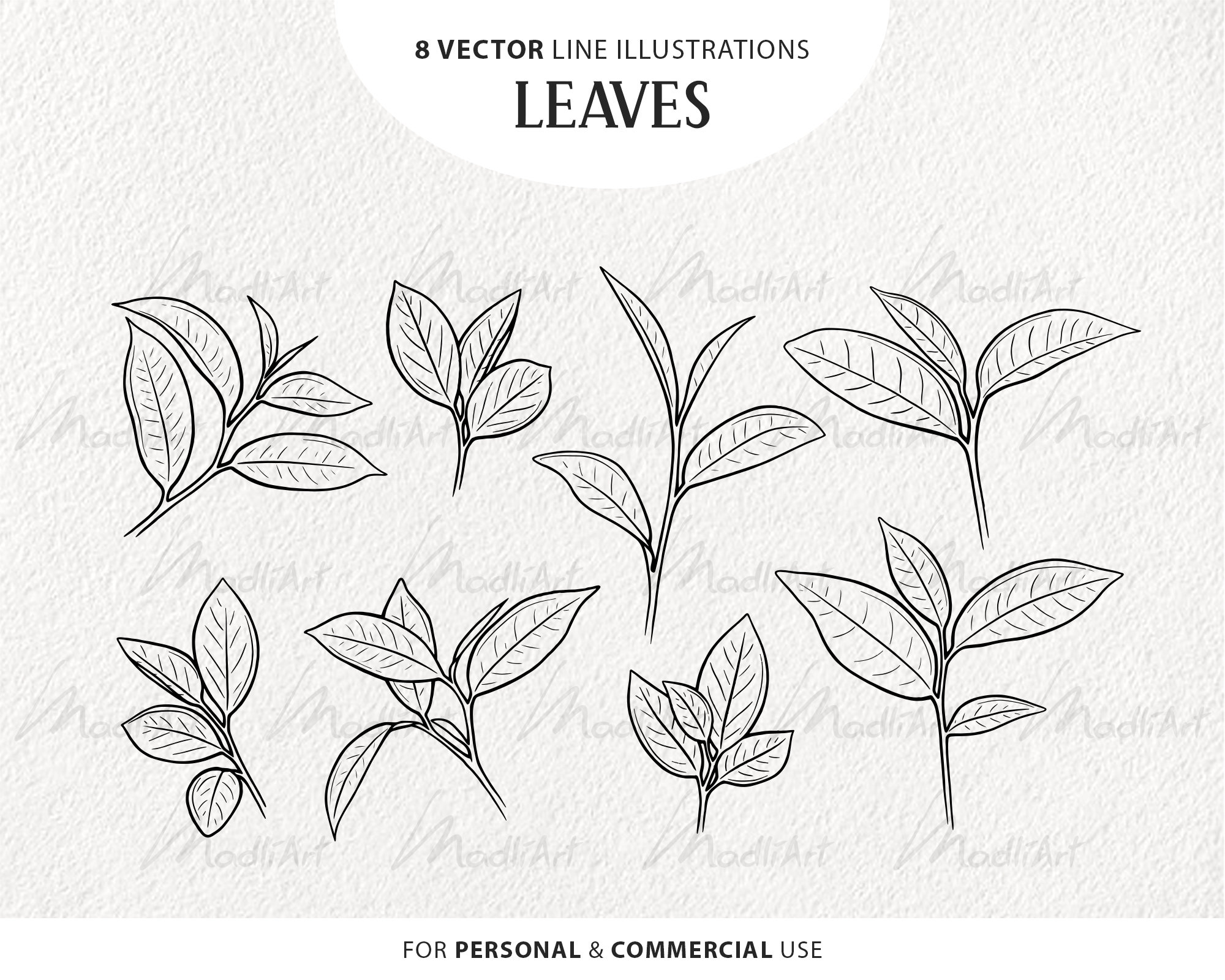 Small Leaves SVG Clipart Bundle. 8 Vector Spring Leaves. - Etsy