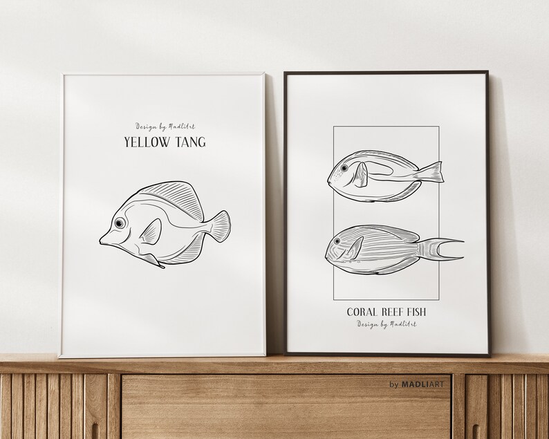 6 Procreate Coral Reef Fish Stamps. Tropical Fish Tattoo - Etsy