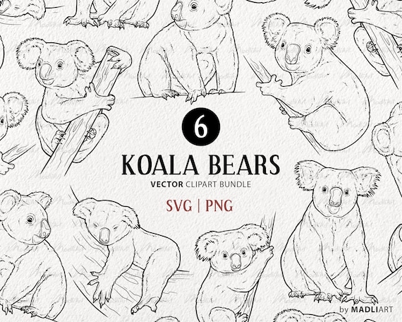 Cute Koala Bear Outline