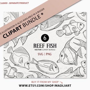 Yellow Tang Vector Clipart. Coral Reef Fish SVG Drawing. Ocean Fish ...