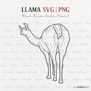Llama SVG Clipart. Alpaca SVG Line Drawing. Llama Vector Drawing. Llama ...
