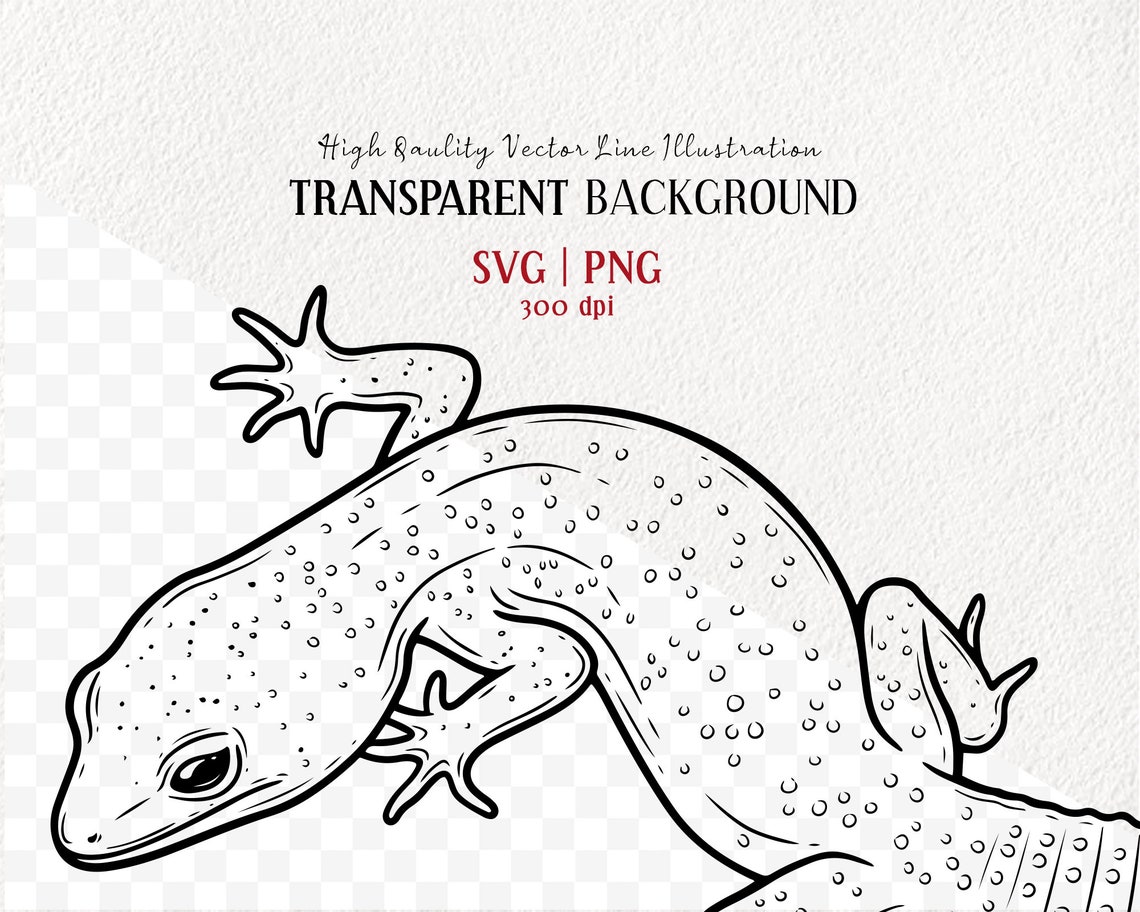 Gecko SVG Clipart. Lizard Vector Drawing. Leopard Gecko, Crested Gecko ...