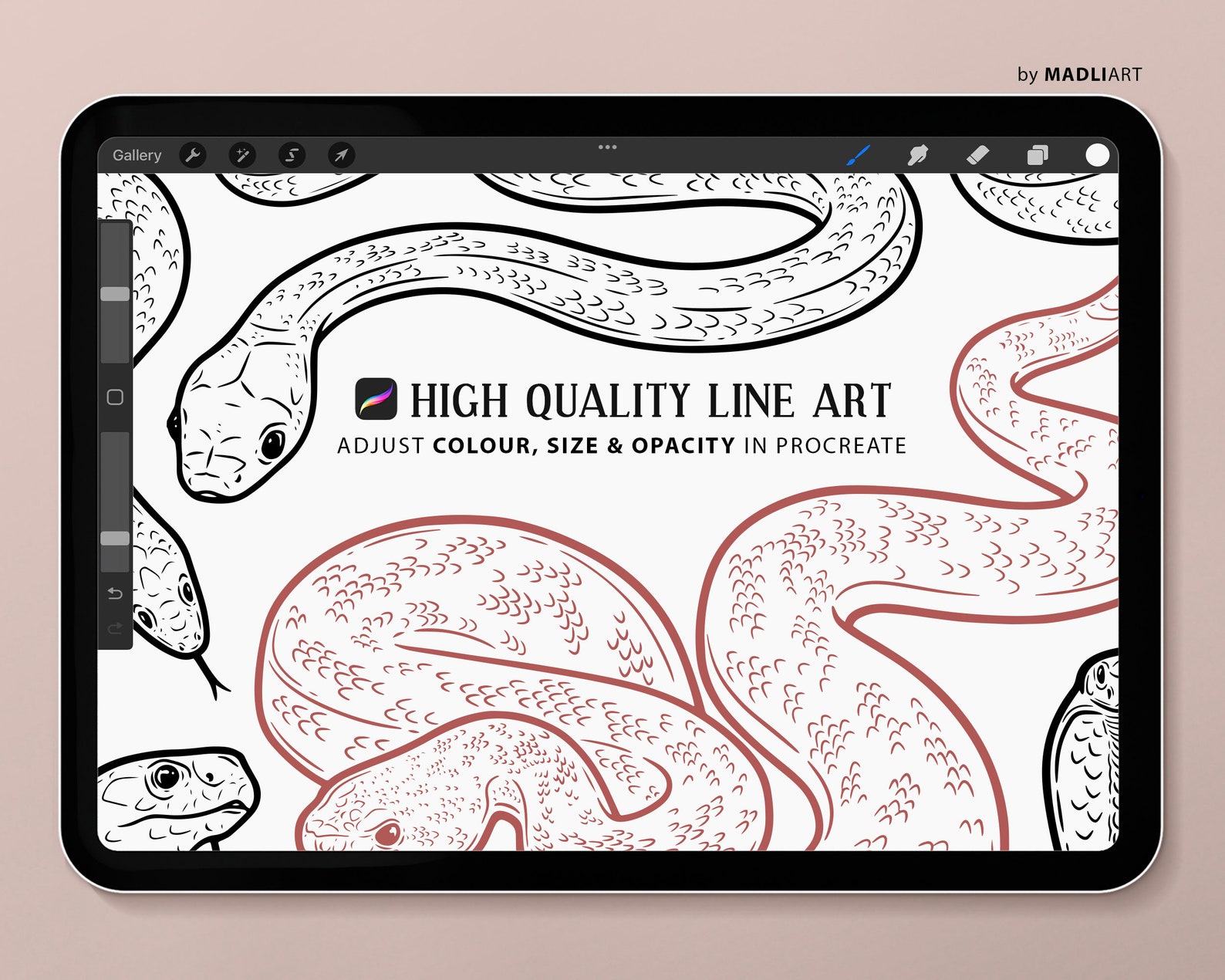 Snake Procreate Stamps. 7 Snake Procreate Brushes. Snake Tattoo Design ...