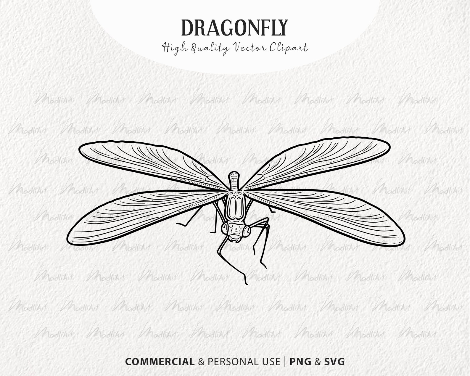 Dragonfly Vector Clipart. Dragonfly Outline Stamps. Damselfly - Etsy