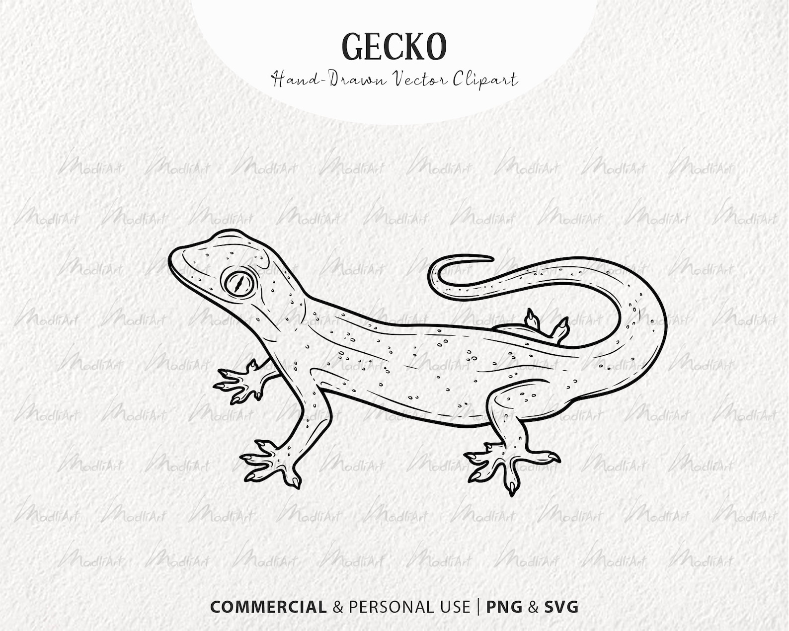 Gecko SVG Clipart. Lizard Vector Drawing. Leopard Gecko, Crested Gecko ...