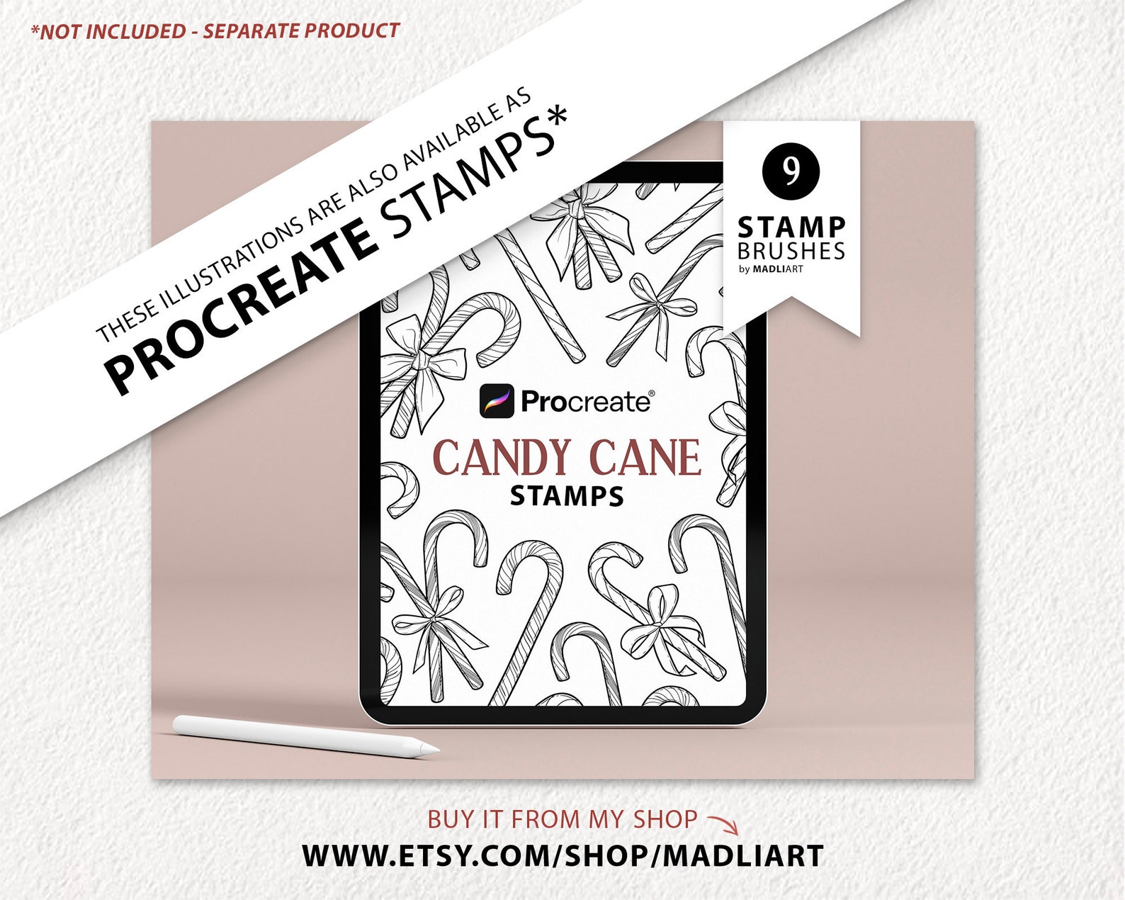 Candy Cane SVG Clipart Set. 9 Vector Christmas Candies. Winter Holiday ...