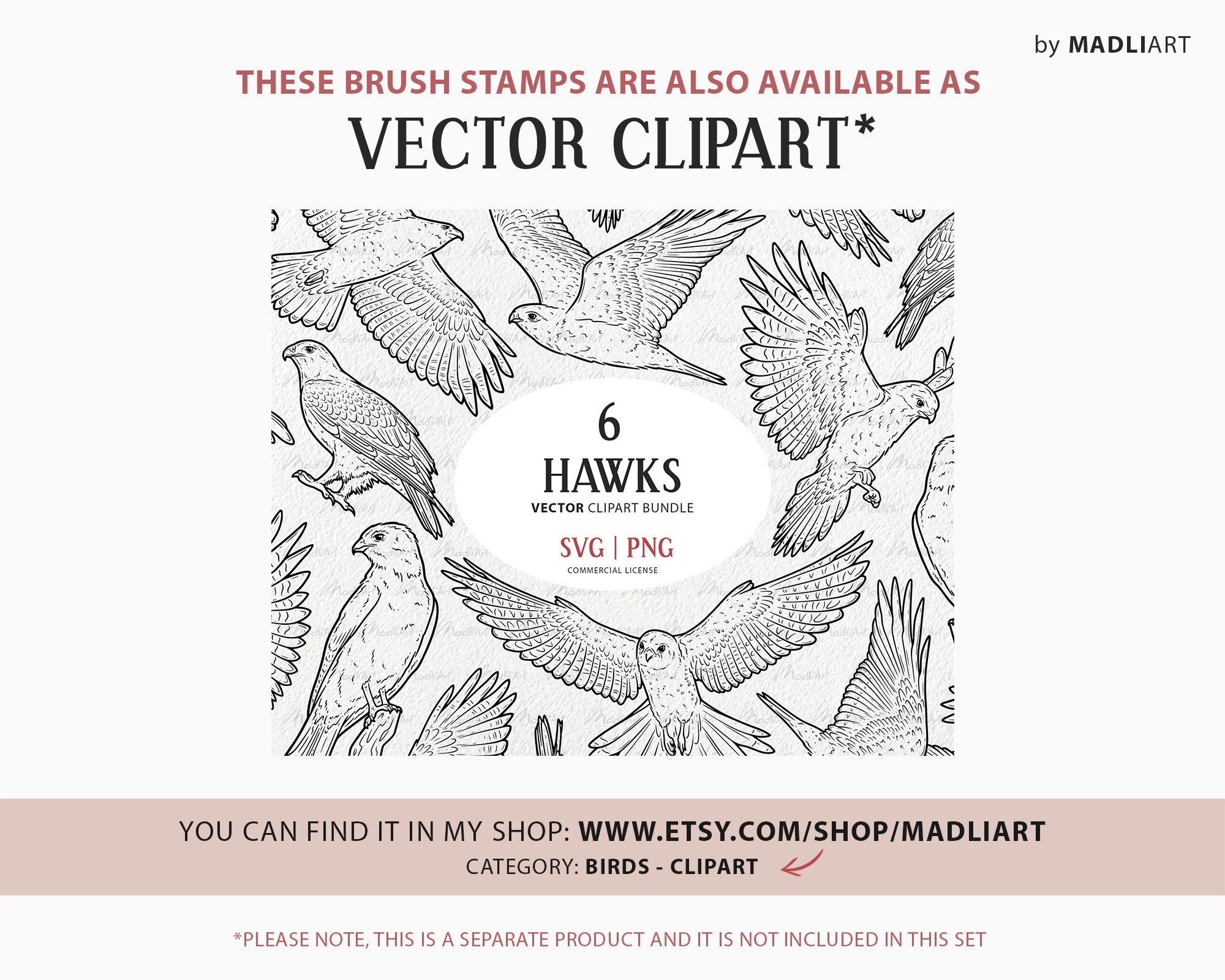 6 Procreate Hawk Stamps. Hawk Svg Tattoo Design. Bird of Prey - Etsy