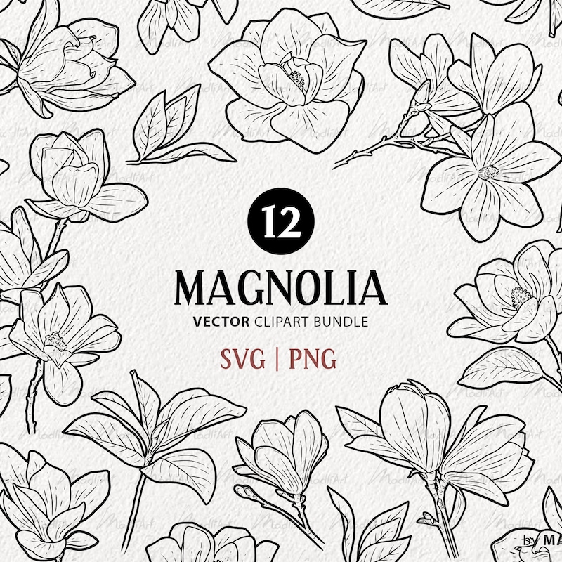 Magnolia Vector - Etsy