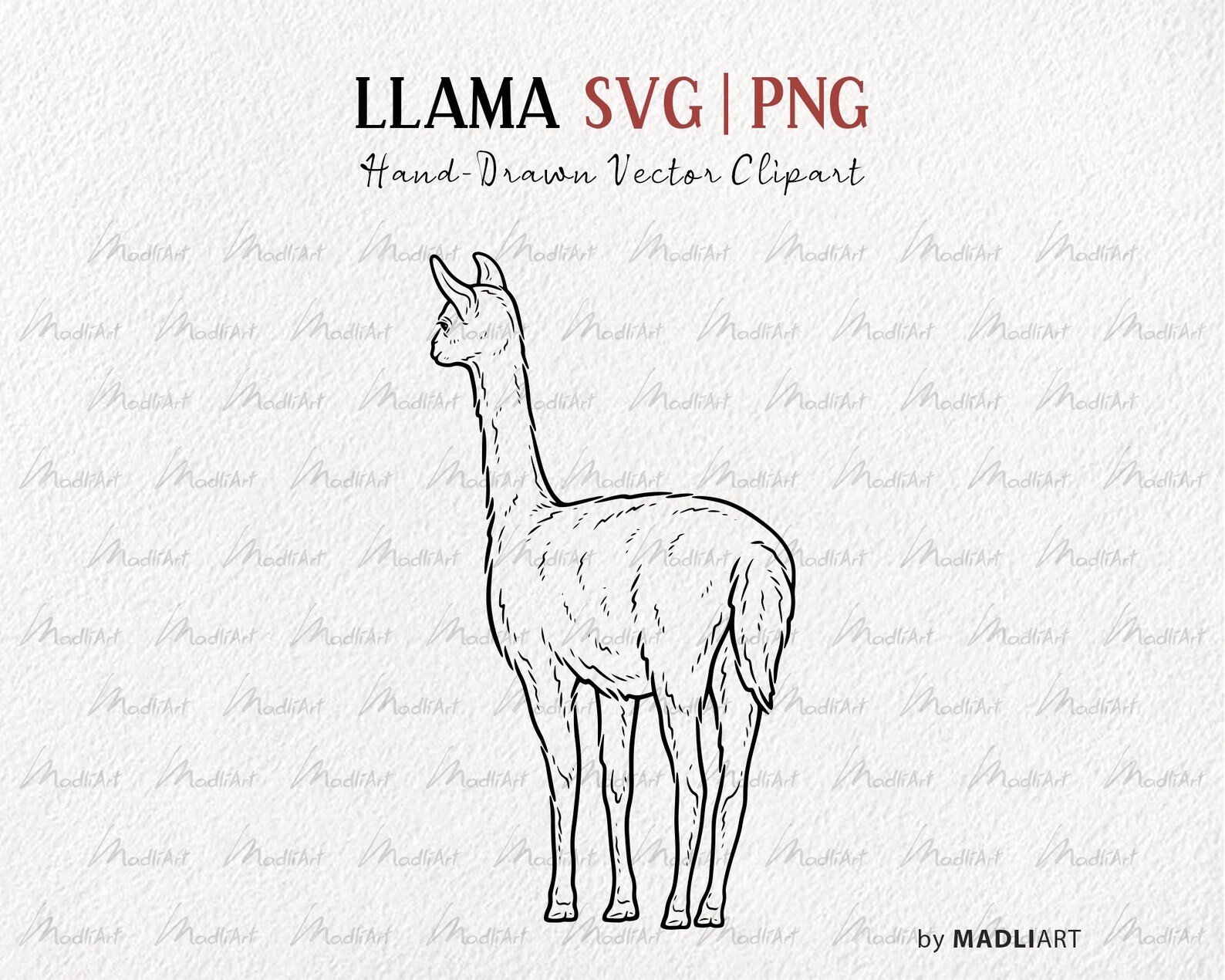 Llama SVG Clipart. Alpaca SVG Line Drawing. Llama Vector - Etsy