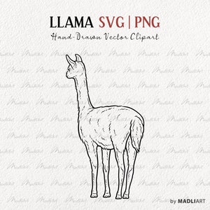 Llama SVG Clipart. Alpaca SVG Line Drawing. Llama Vector Drawing. Llama ...