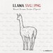 Llama SVG Clipart. Alpaca SVG Line Drawing. Llama Vector - Etsy