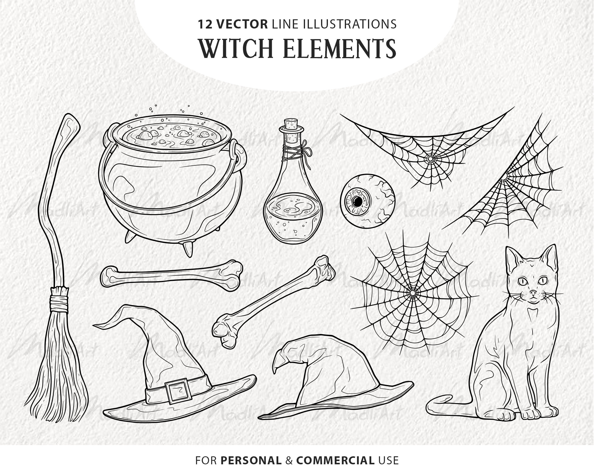 Witch SVG Bundle. Witchy Vector Clipart. 12 Hocus Pocus Line - Etsy UK