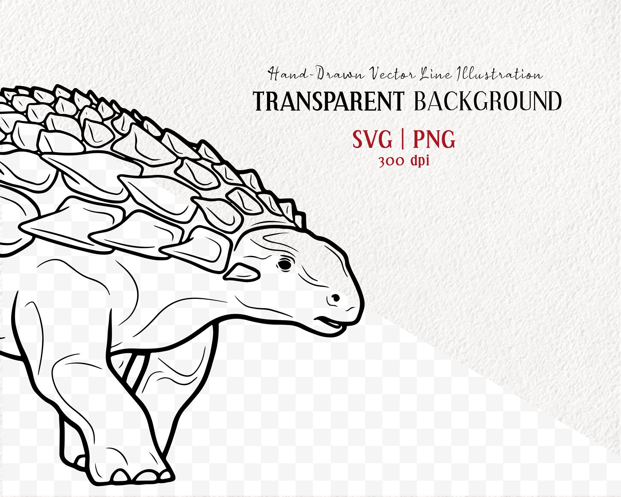 Nodosaurus Dinosaur SVG Clipart. Flying Dinosaur Vector Line Art ...