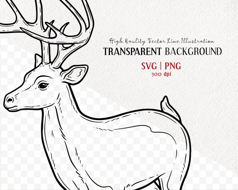 Reindeer SVG Clipart Set. Rudolph Outline. Christmas Deer - Etsy