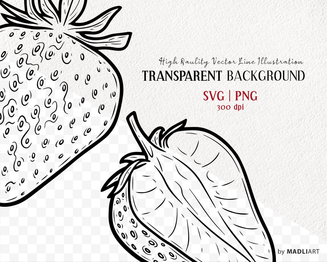 Strawberry SVG Clipart. Vector Strawberries Outline. - Etsy