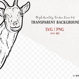 Goat SVG Clipart. Goat Vector Line Art. Farm Animal Drawing. Cute Goat ...