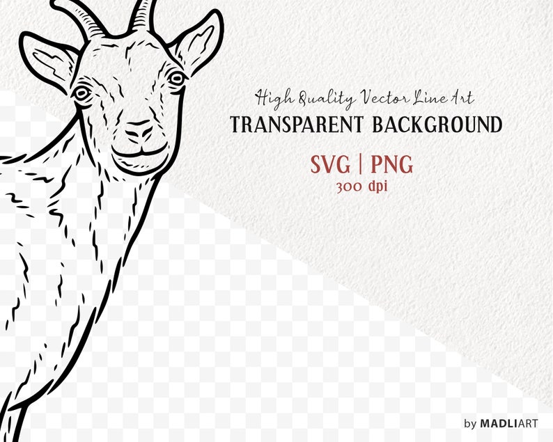 Goat SVG Clipart. Goat Vector Line Art. Farm Animal Drawing. Cute Goat ...