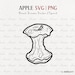 Apple Core SVG Clipart. Apple Vector Line Art. Apple Plant Fruit ...