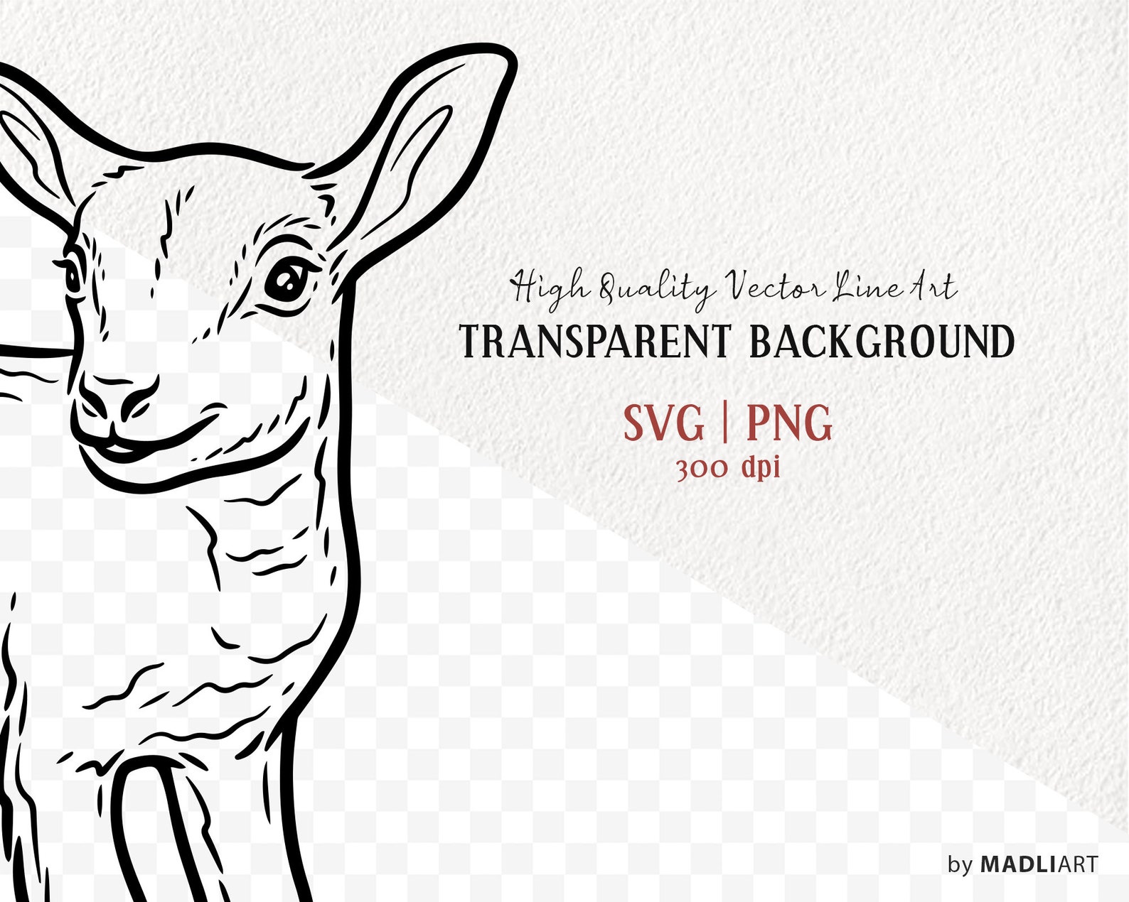 Lamb SVG Clipart Bundle. Baby Sheep Vector Line Art. Farm Animal ...