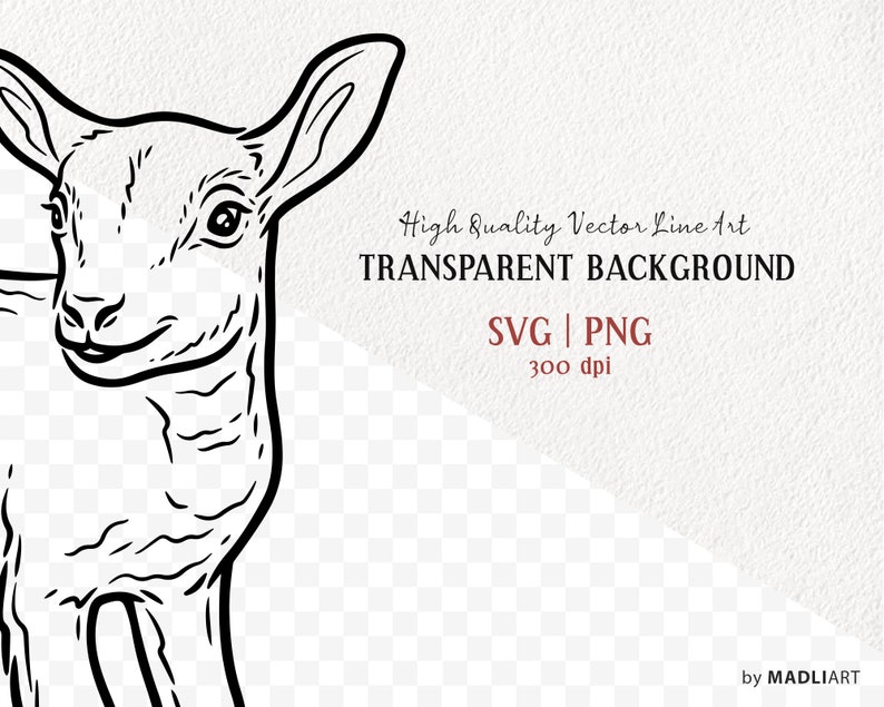 Lamb SVG Clipart Bundle. Baby Sheep Vector Line Art. Farm Animal ...