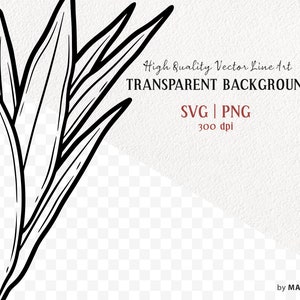 Leafy Plant SVG Clipart. Vector House Plant Line Drawing. Potted Plant ...