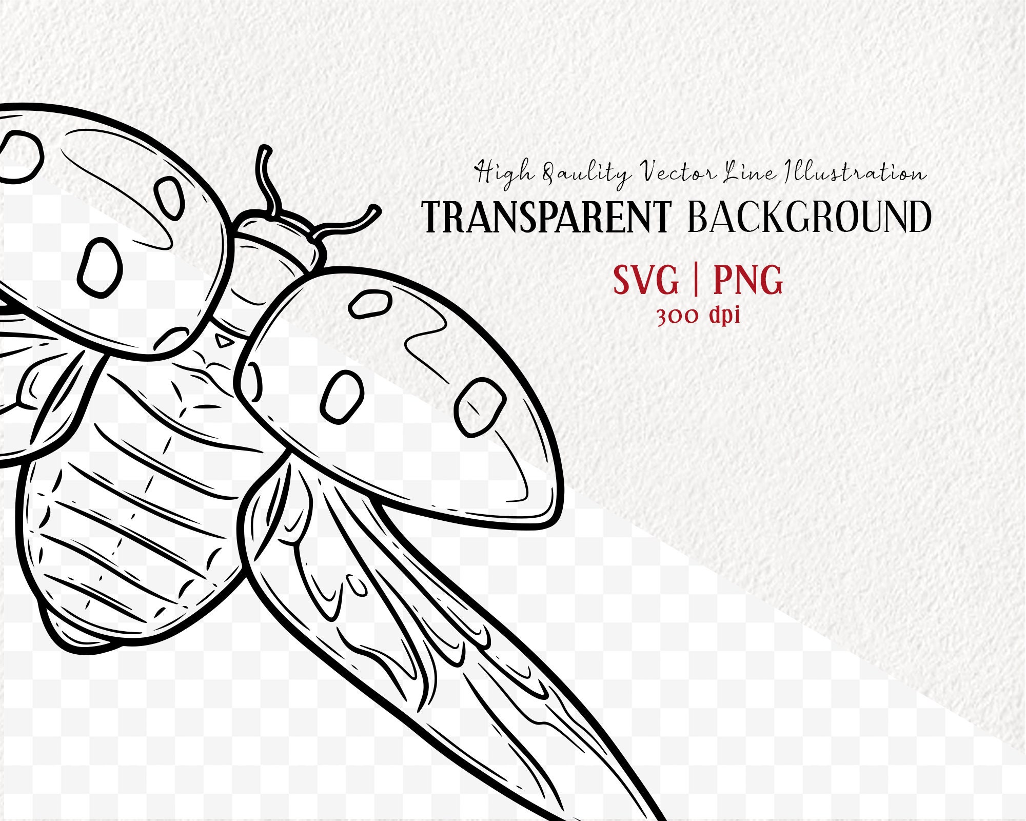 Flying Ladybug SVG Clipart. Lady Bug Vector Outline Stamp. Cute Love ...