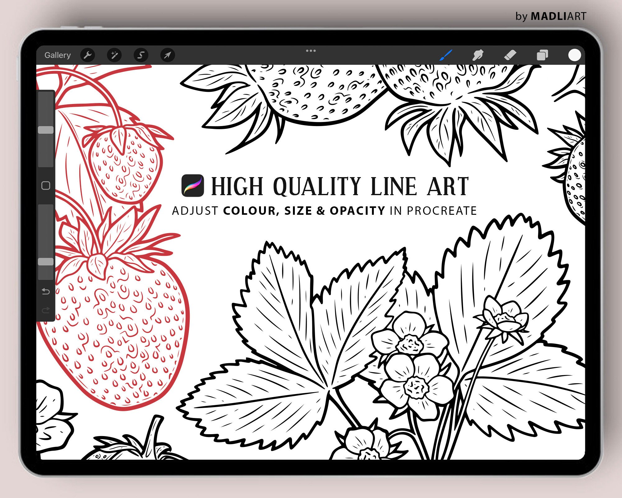 12 Strawberry Procreate Stamps. Strawberry Tattoo Art. Summer - Etsy