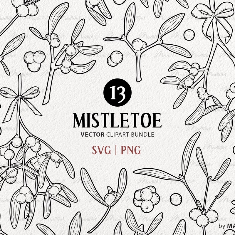 Mistletoe Svg - Etsy