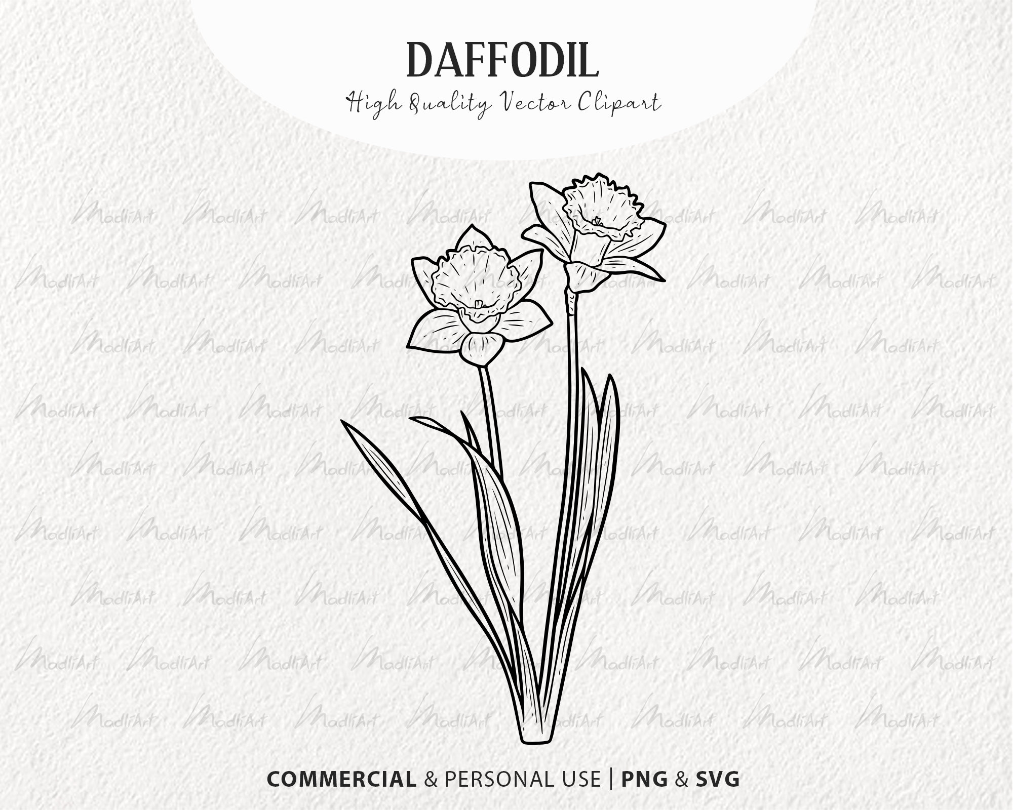 Daffodil SVG Clipart. Spring Daffodil Vector Blossom. Daffodil Flower ...