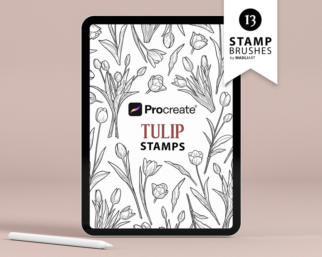 13 Tulips Procreate Brushes. Spring Flower Tattoo Art. Easter Tulips ...