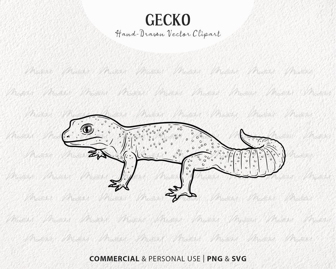 Gecko SVG Clipart. Lizard Vector Drawing. Leopard Gecko, Crested Gecko ...