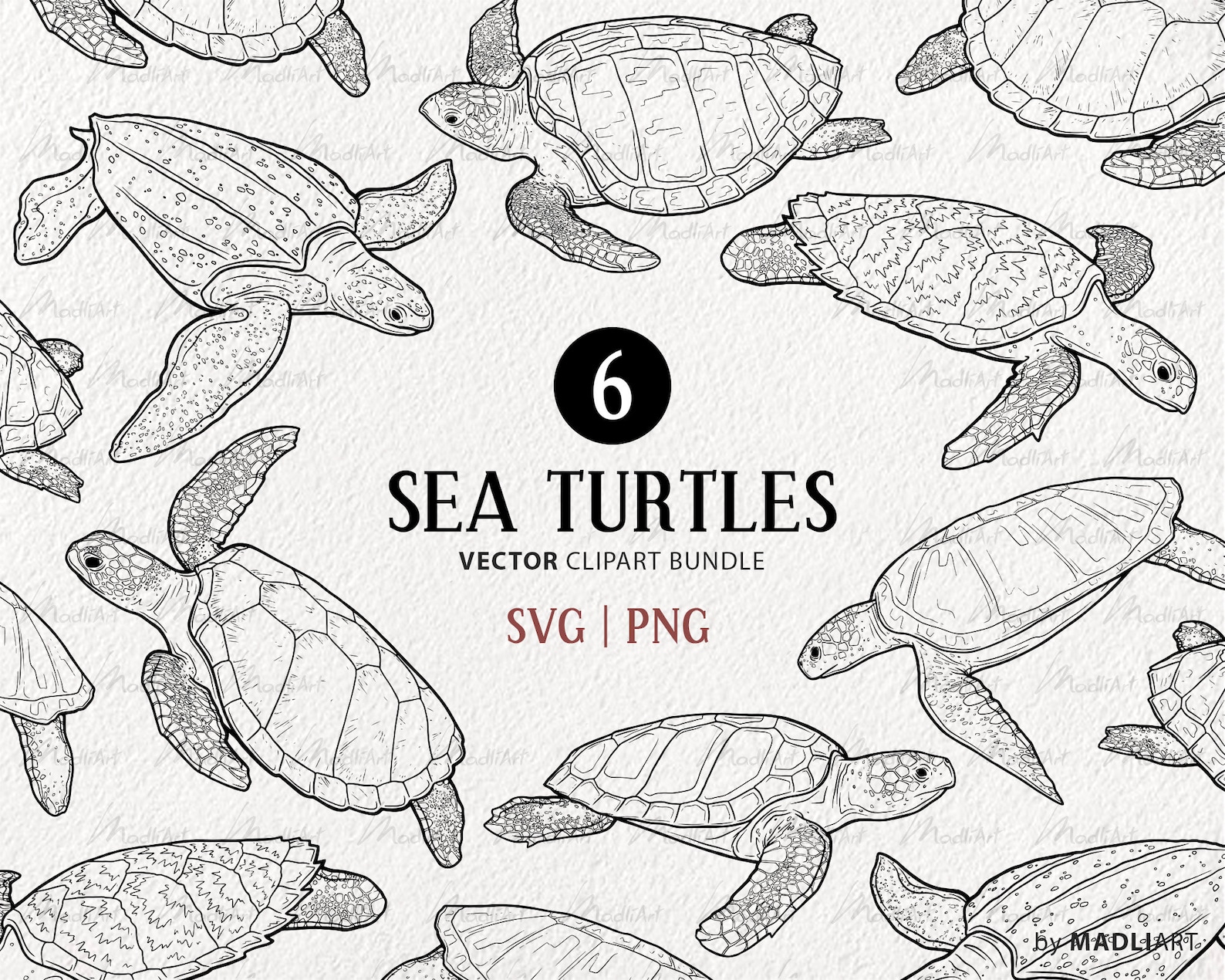 Sea Turtles SVG Clipart Bundle. Ocean Animal Vector Artwork - Etsy UK