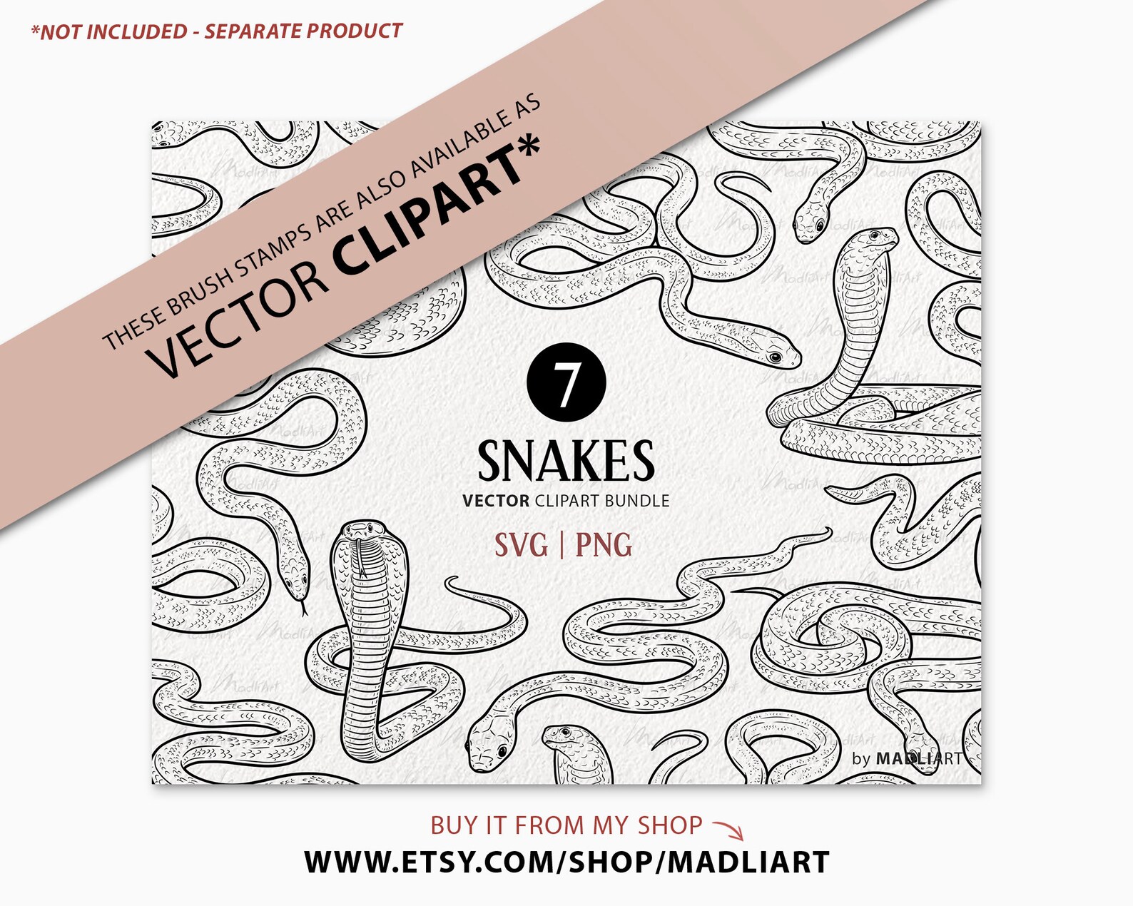 Snake Procreate Stamps. 7 Snake Procreate Brushes. Snake Tattoo Design ...