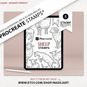 Lamb SVG Clipart. Sheep SVG Line Art. Farm Animal Drawing. Baby Sheep ...
