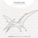 Pterosaur Dinosaur SVG Clipart. Flying Dinosaur Vector Line Art ...