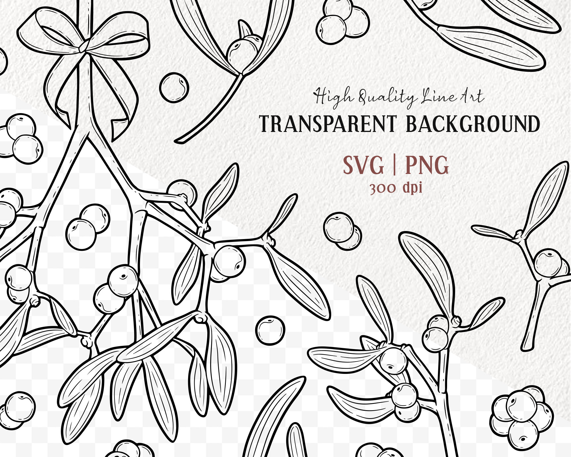 Christmas Mistletoe Vector Clipart Bundle. Mistletoe SVG - Etsy UK