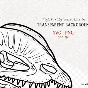 Dinosaur Skull SVG Clipart. Dilophosaurus Vector Skull Drawing ...